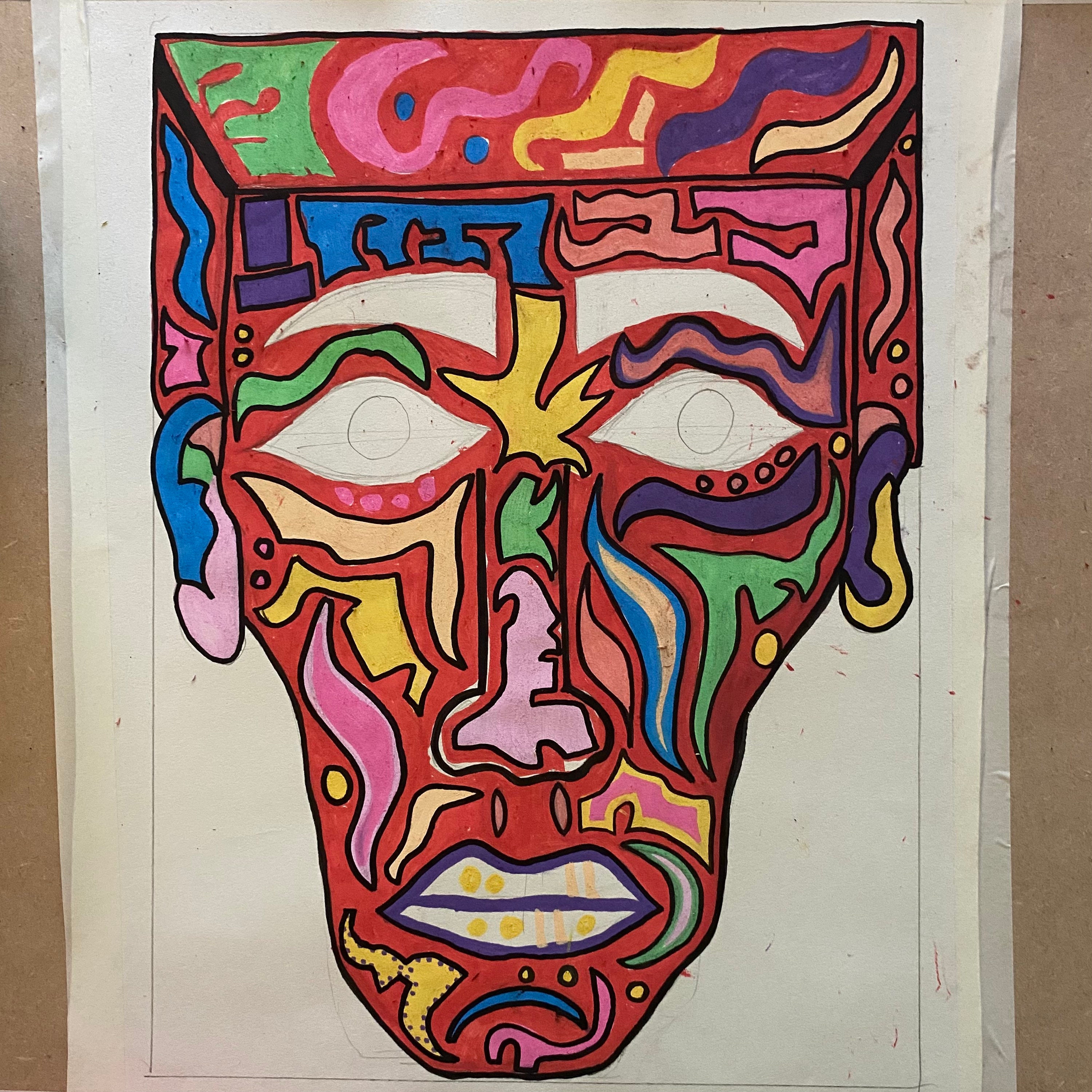 Tribal Portrait Painting. A3. Psychosomatic Warfare. - Etsy