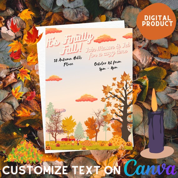 Fun Family Friendly Halloween Invitation Template Fall - Etsy