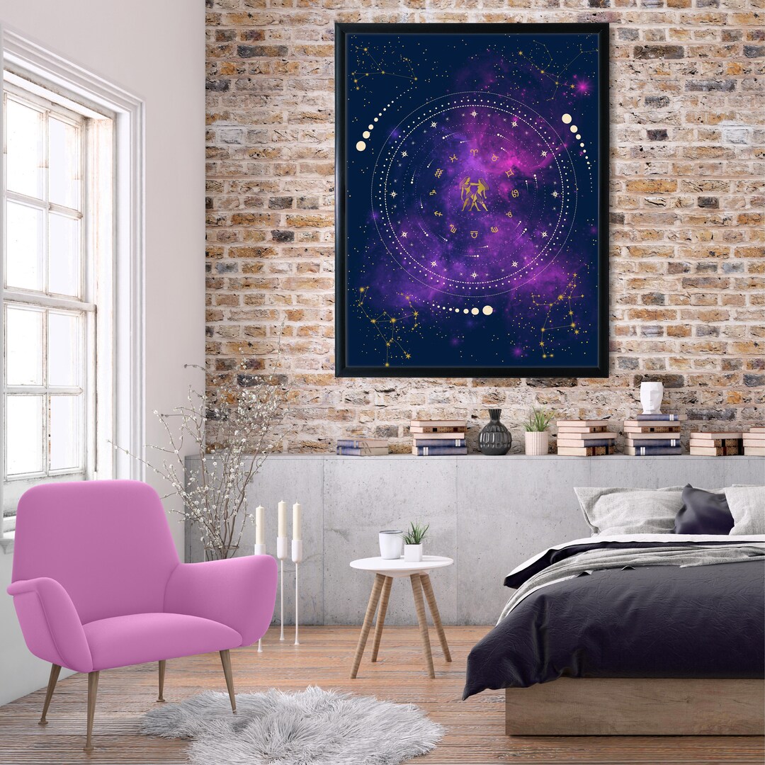 Zodiac Signs Poster Digital Art Print Constellation Poster - Etsy