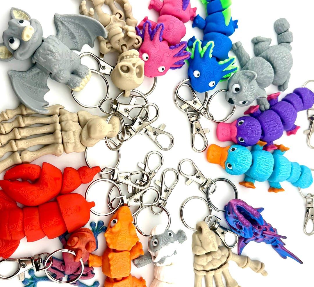 3d Printed Articulated Animal Keychains Fidget Toy - Etsy