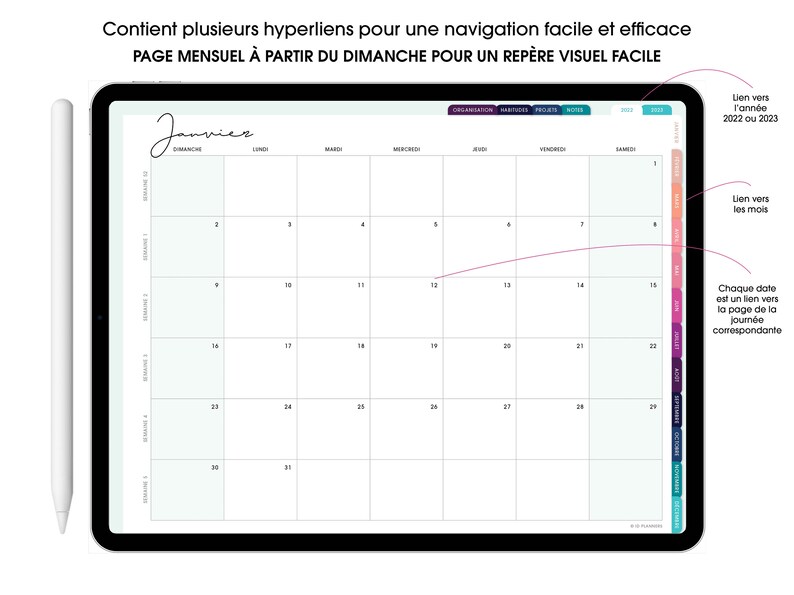 Agenda Numérique 2022-2023 // FRANÇAIS // Goodnotes Planner - Etsy UK