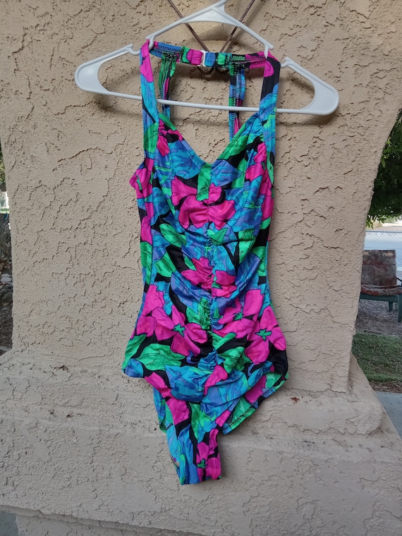 Vintage 1980s Maxine Of Hollywood One Piece Swimsuit Gem