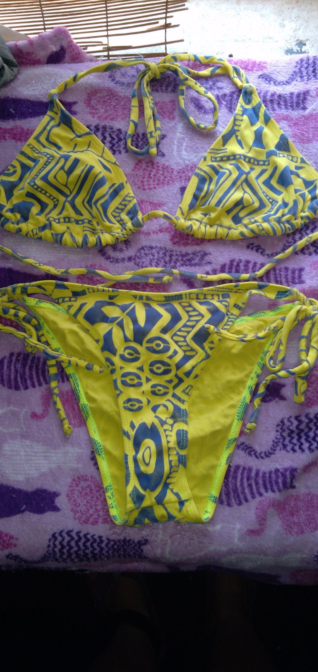 Rad Rare Vintage 80s 90s "hey Baby of California" Bikini - Etsy