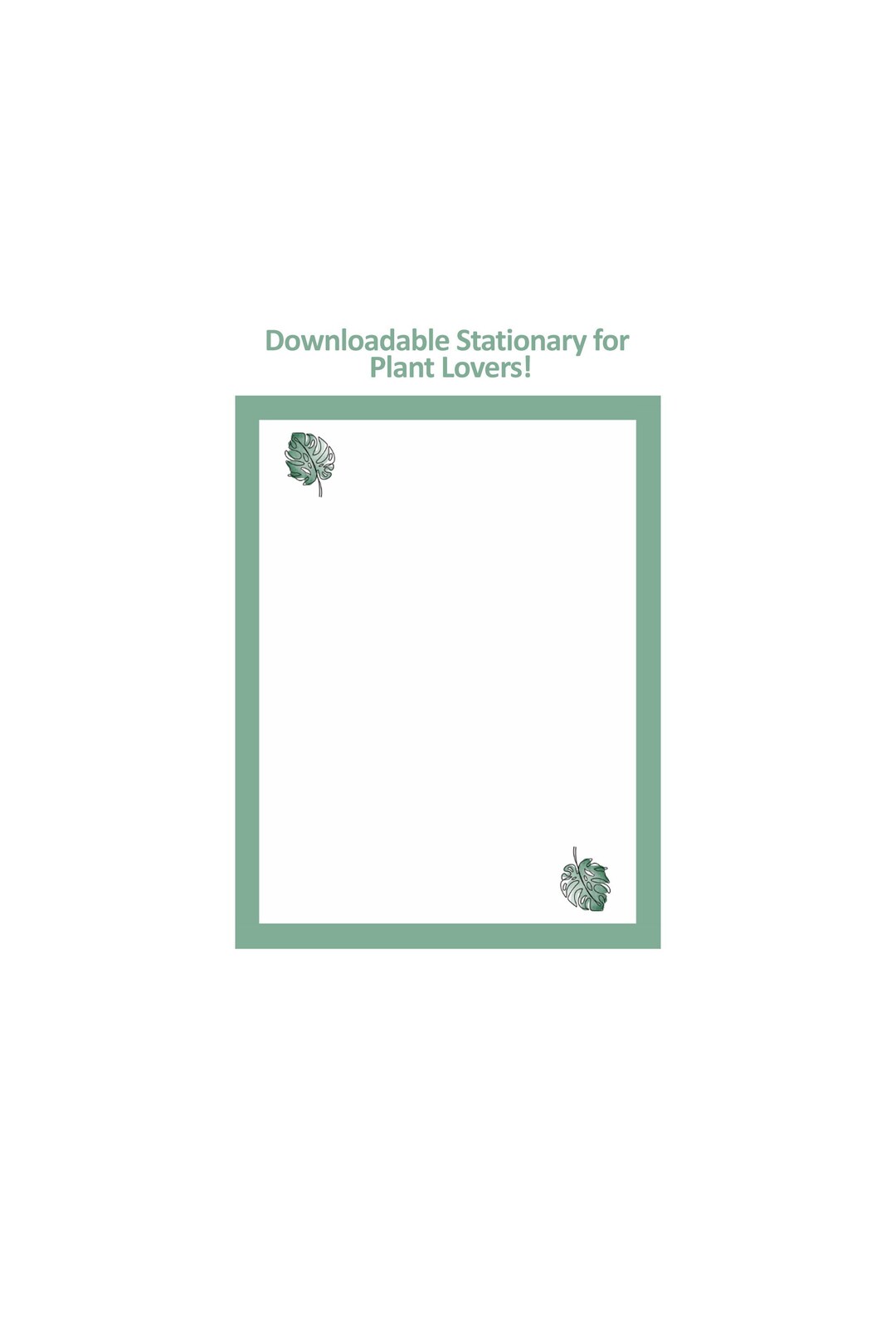 Monstera Leaf Stationary Instant Download PDF Digital Dowload Printable ...
