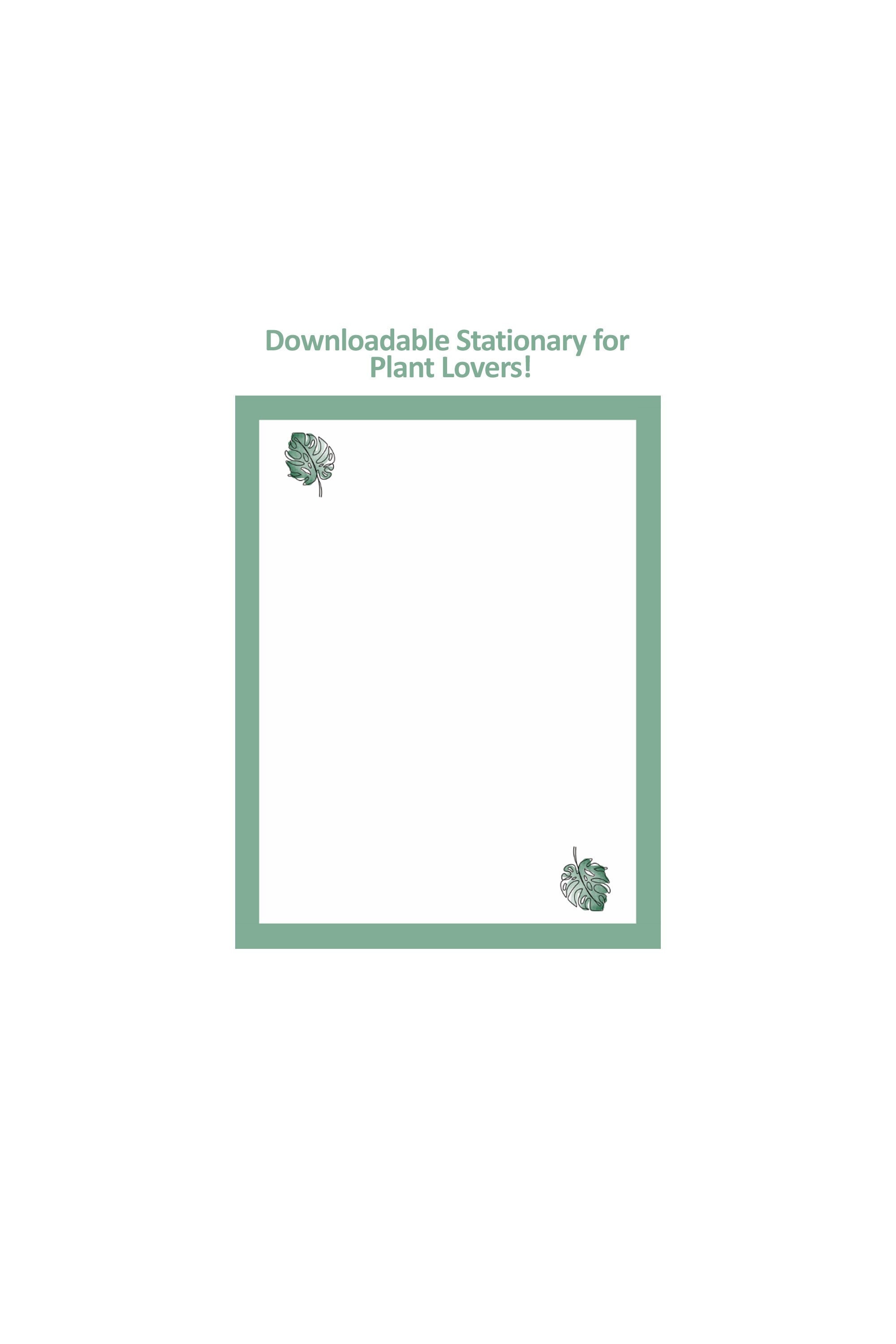 Monstera Leaf Stationary Instant Download PDF Digital Dowload Printable ...