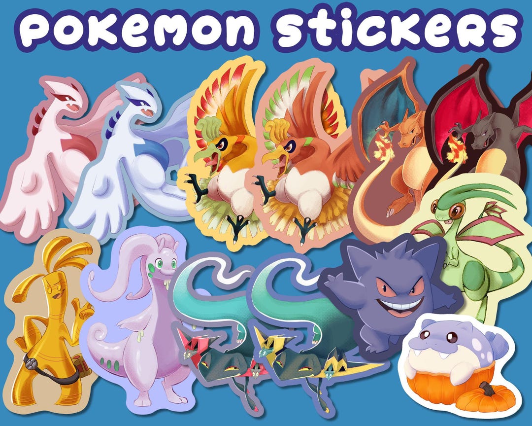 Pokemon Stickers- Lugia, Ho-oh & More - Etsy