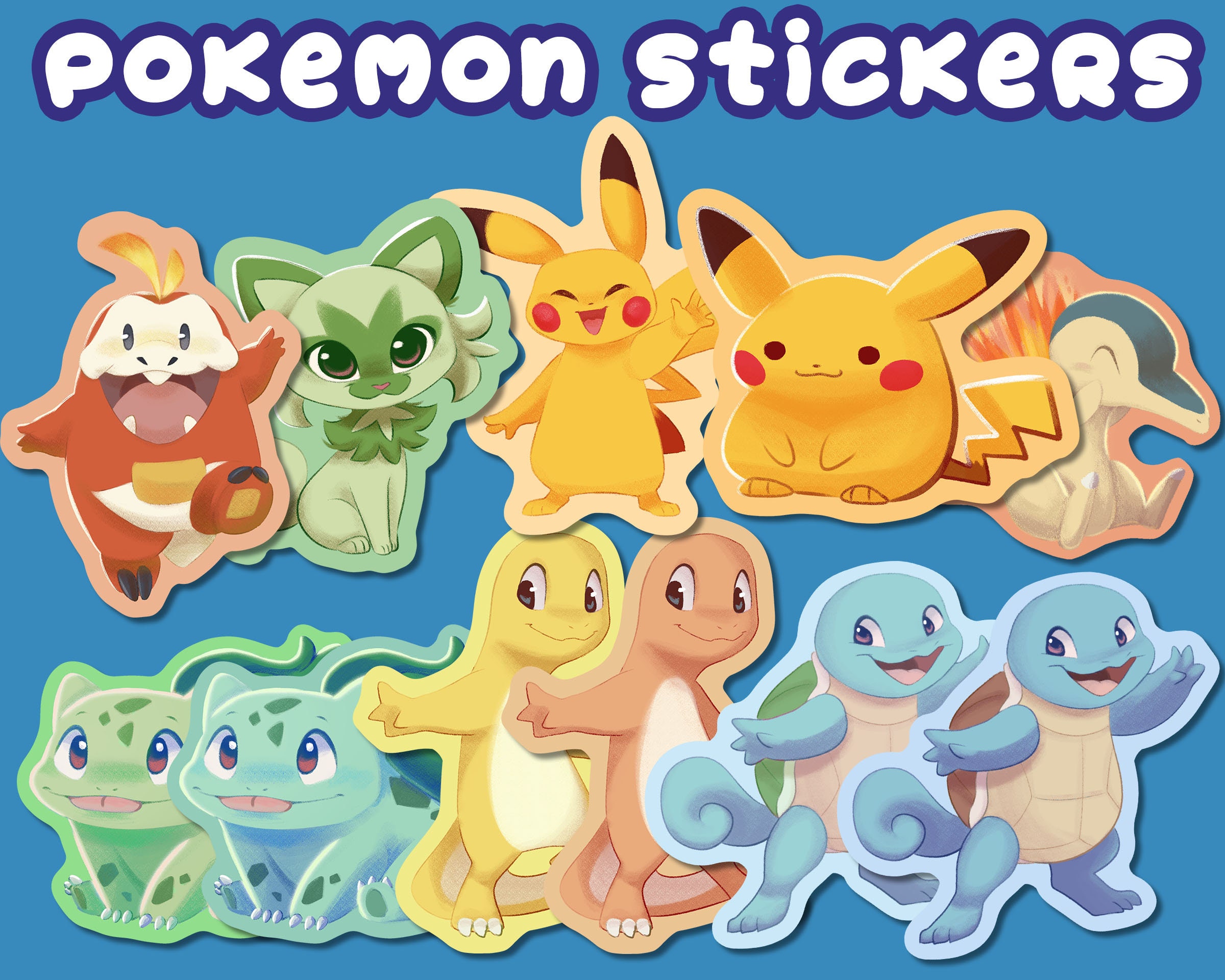 Pokemon Stickers Starter Pokemon - Etsy