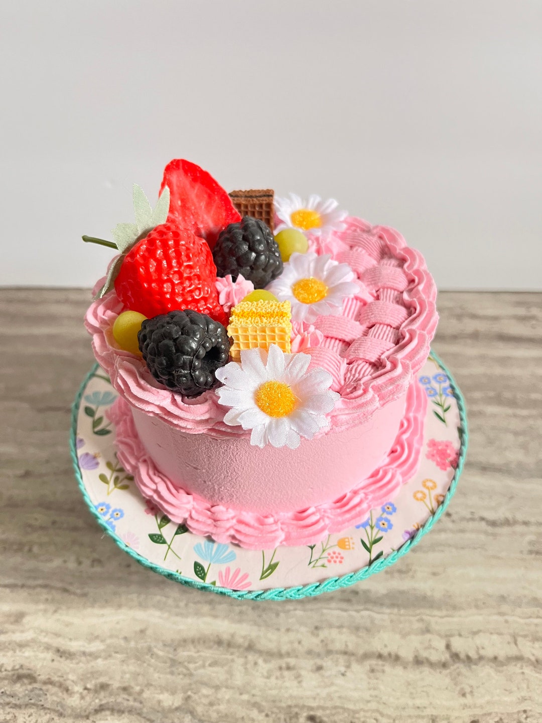 Fake Pink Fruit Cake - Etsy