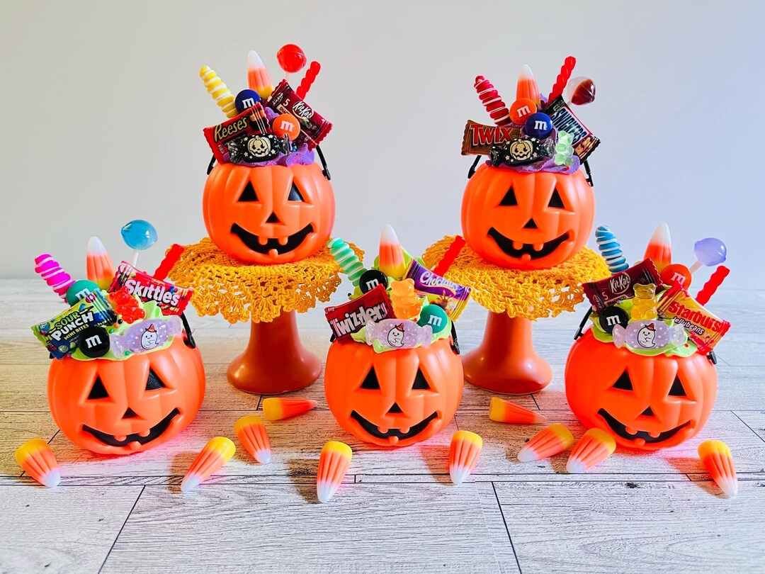 Fake Jack O Lantern W/ Candy | Fake Candy | Candy Corn | Halloween ...