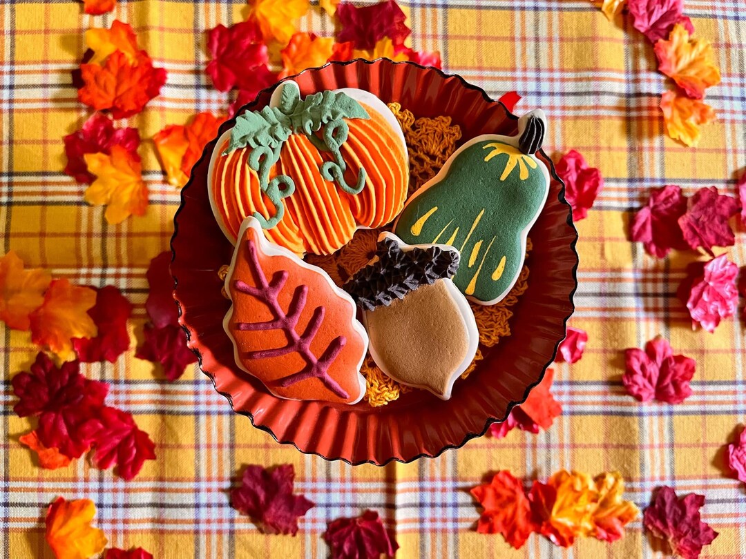 Fake Set of 4 Fall Sugar Cookies Fall Decor Tiered Tray Decor Fake Bake ...