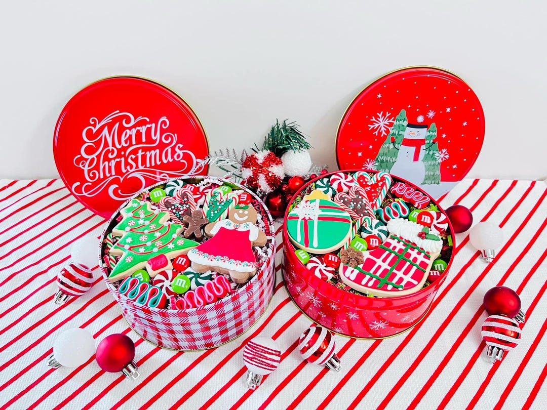 Christmas Cookie Tin | Fake Christmas Cookies | Candy Cane | Christmas ...