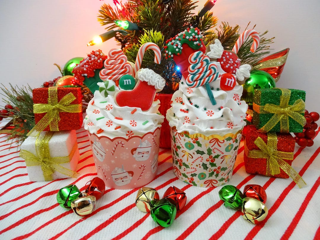Fake Christmas Cupcake | Faux Christmas Cupcake | Fake Christmas ...