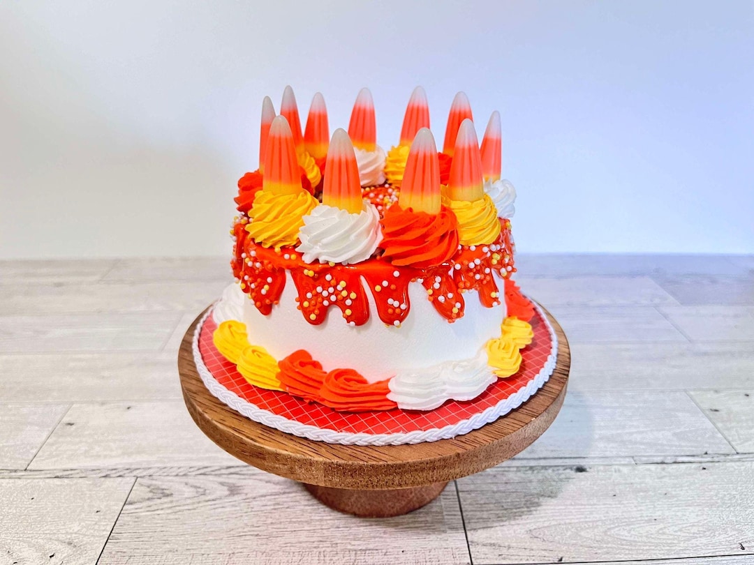 Fake Candy Corn Cake | Fake Cake | Halloween Decor | Candy Corn Decor ...