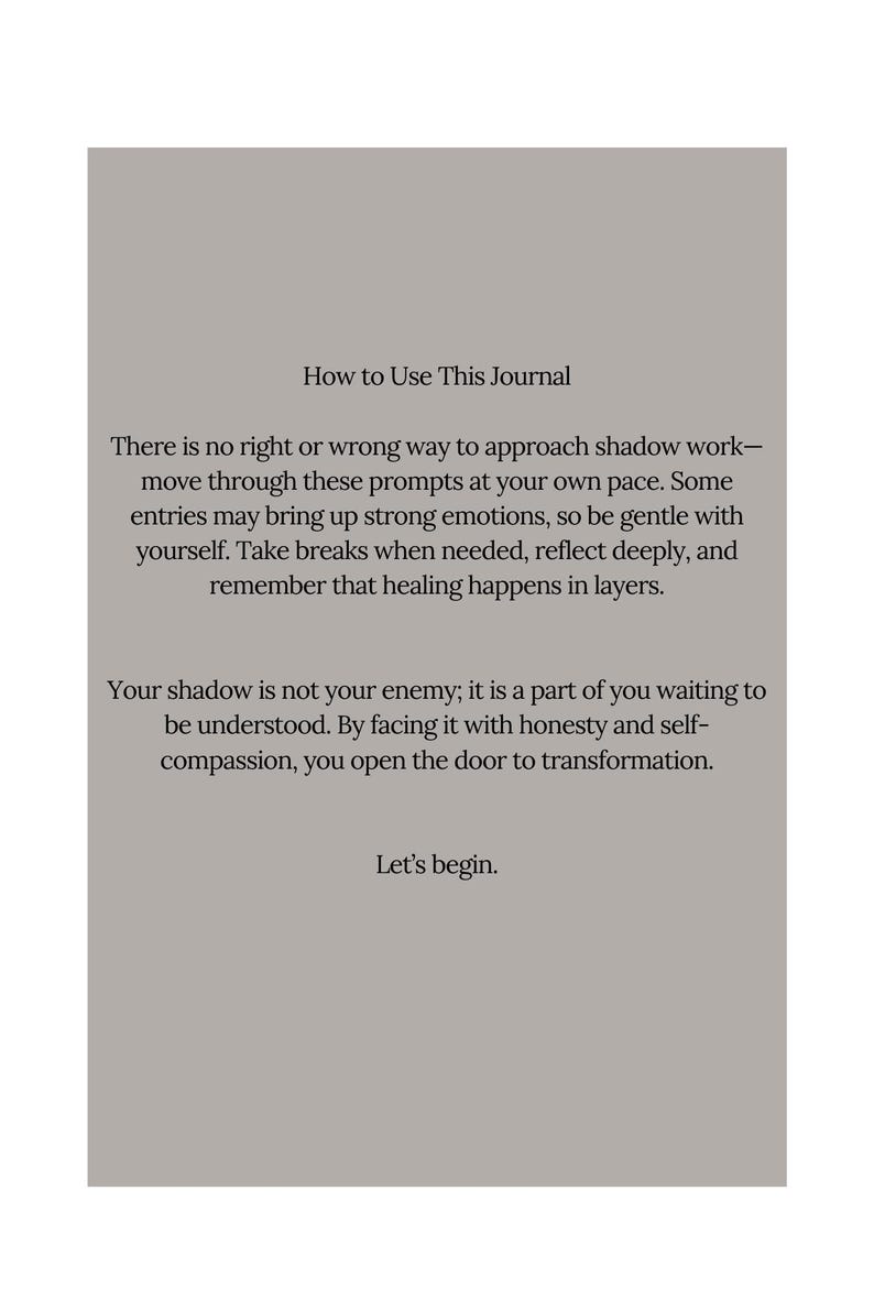 Shadow Work Journal | Inner Healing, Self-reflection (PDF) - Etsy