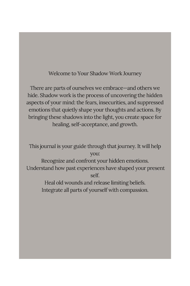 Shadow Work Journal | Inner Healing, Self-reflection (PDF) - Etsy