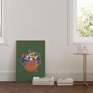 Flower Basketball Art Print, Flower Art, Basketball Art, Basketball and ...