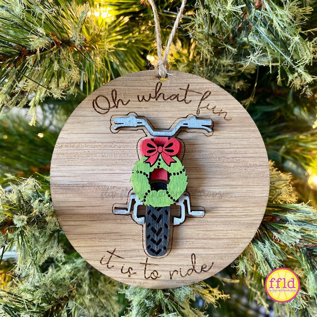 Oh What Fun It is to Ride Ornament | Motorcycle Ornament | Motorcycle ...