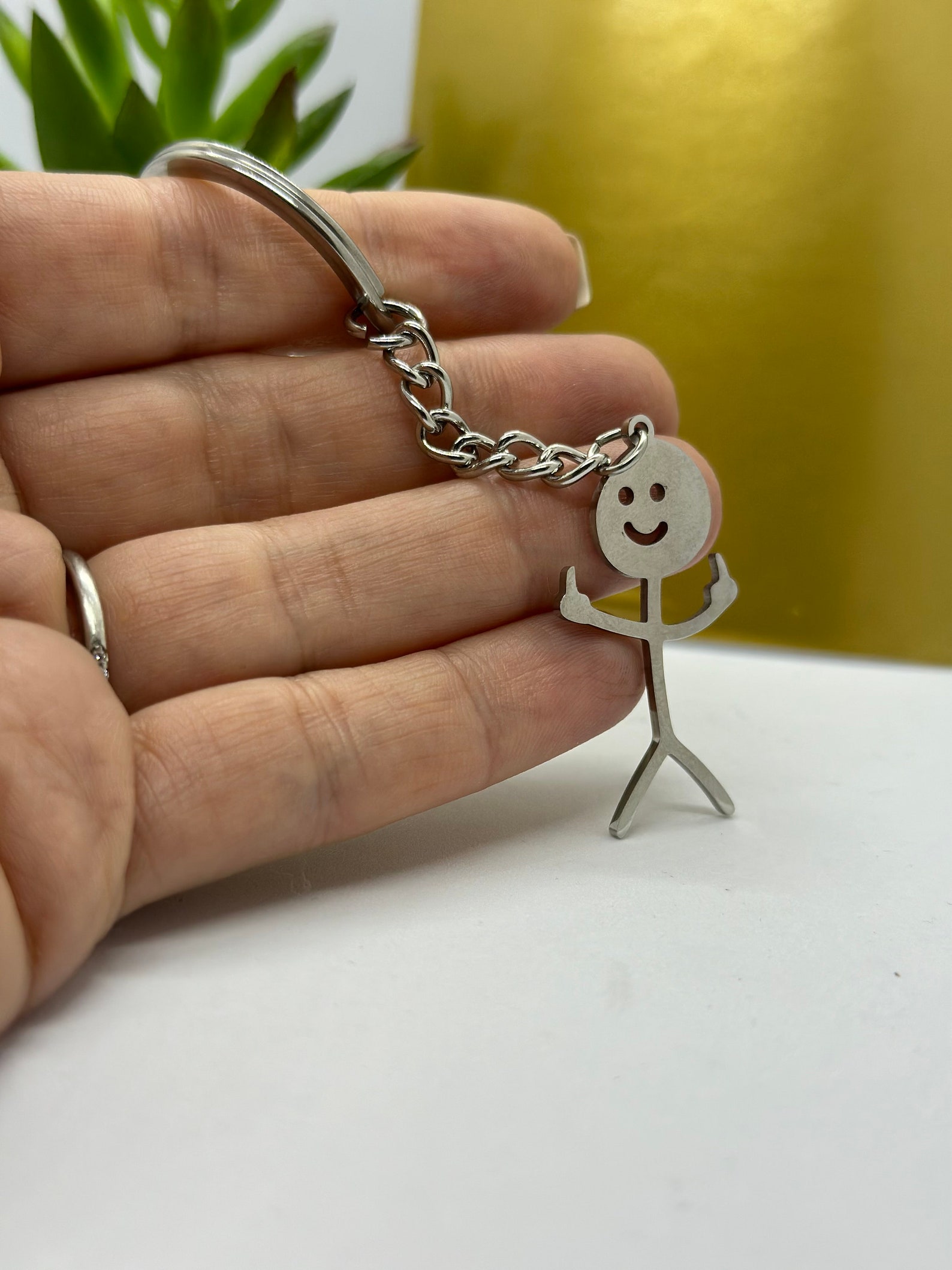Middle Finger Stickman Keychain - Etsy