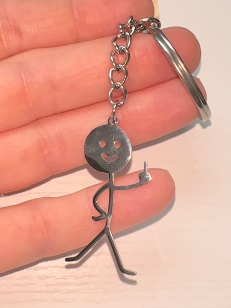Middle Finger Stickman Keychain / One Hand / Expression Keychain ...