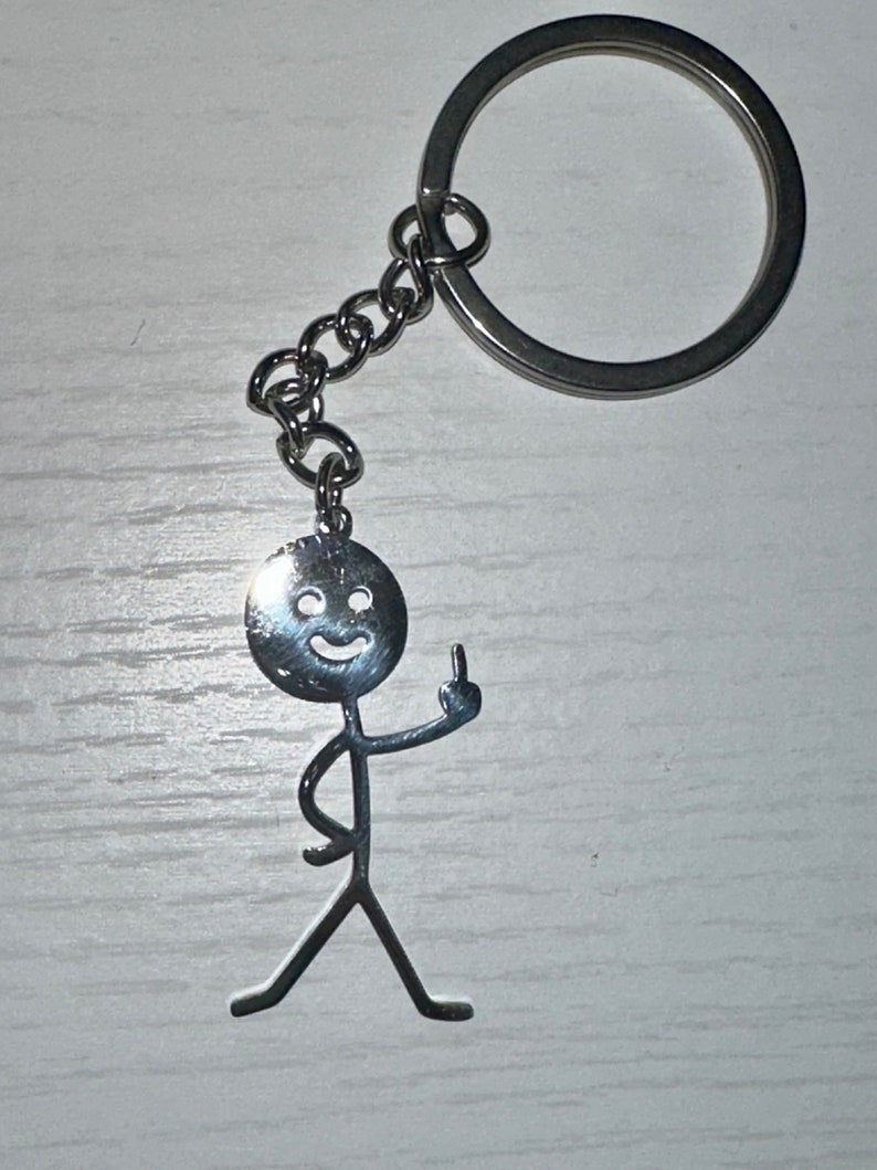 Middle Finger Stickman Keychain / One Hand / Expression Keychain ...
