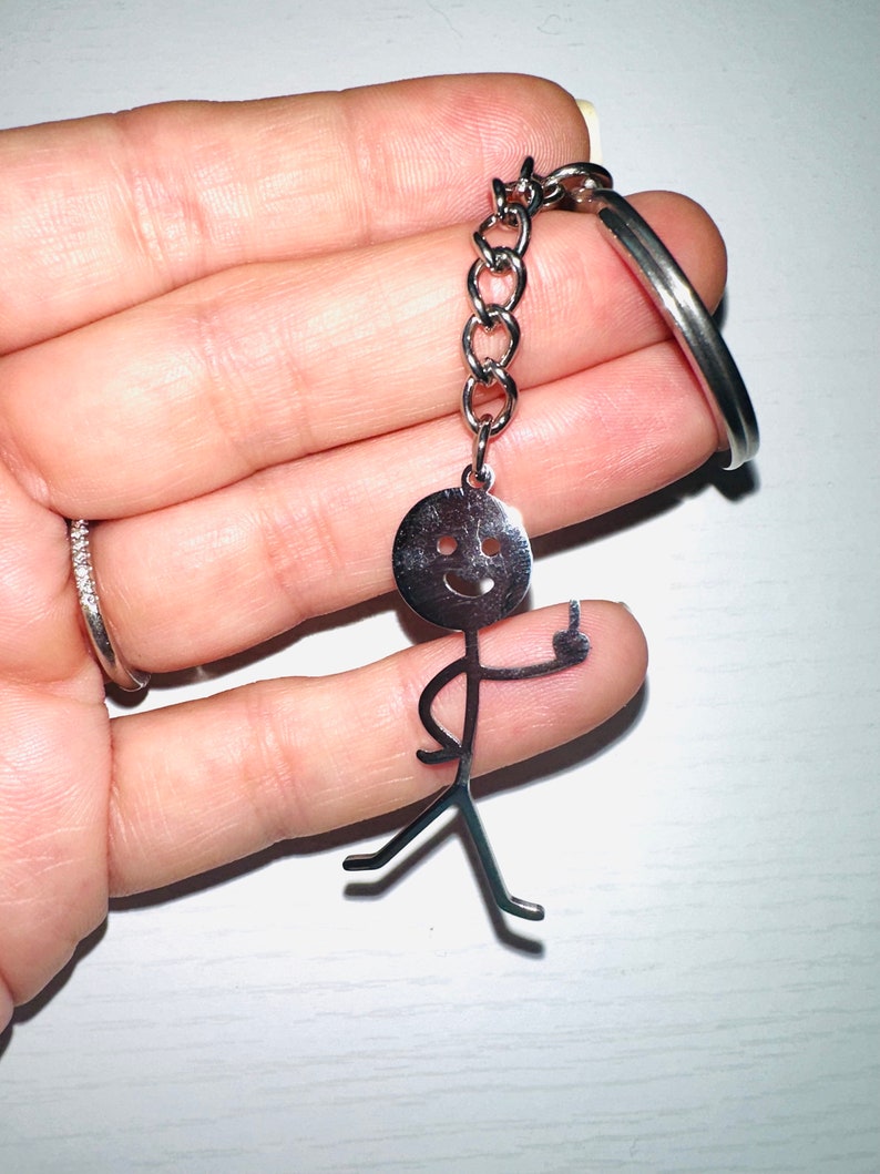 Middle Finger Stickman Keychain / One Hand / Expression Keychain ...