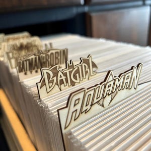 Custom Contoured Logo Engraved Comic Book Dividers: Personalized Comic ...