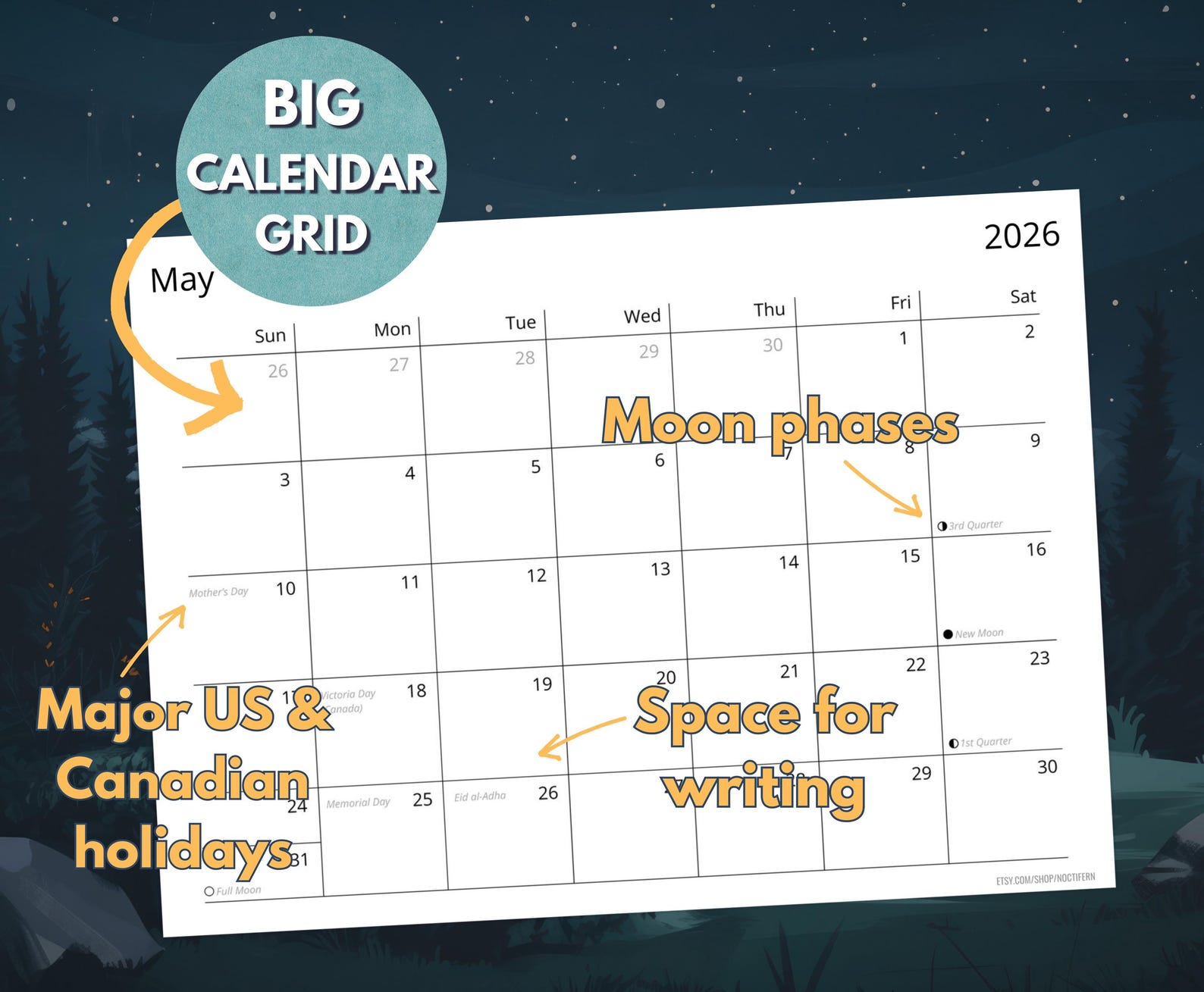 2026 Ghost Calendar, Monthly Wall Calendar, 2026 Spooky Calendar, Cute ...