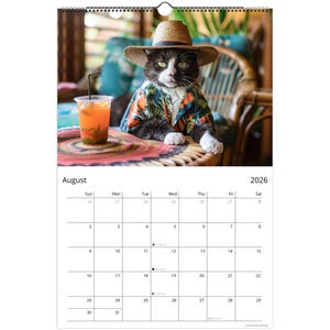 2026 Cat Calendar, Monthly Wall Calendar, 2026 Cute Cat Calendar, Funny ...