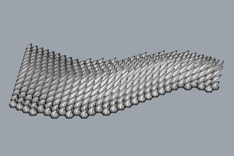 Parametric Wall Sculpture Flowing Wave Digital Model STL Files for 3D ...