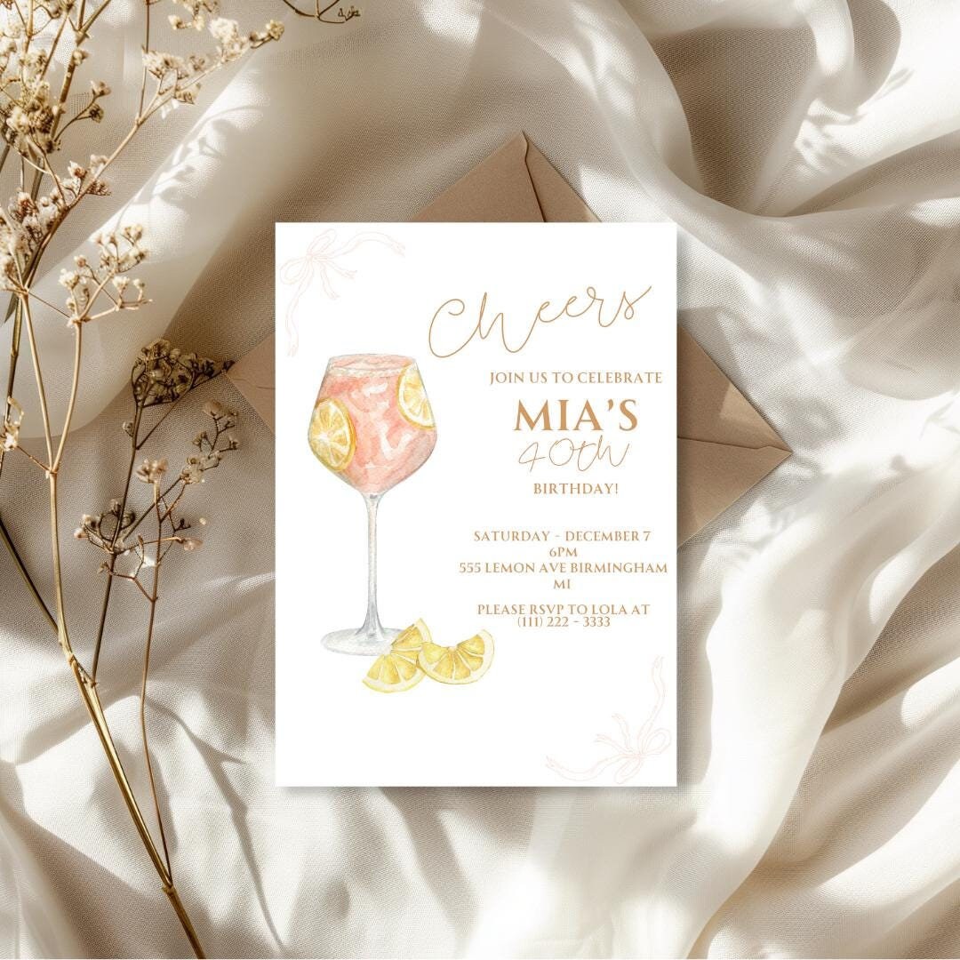 Aperol Spritz Birthday Invitation, 21st 30th 40th 50th 60th 70th 80th ...