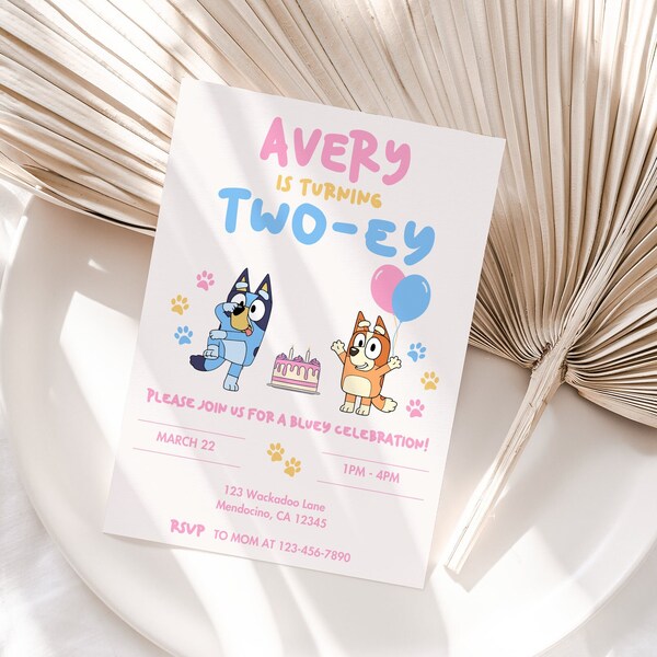 Bluey Girl 2nd Birthday Invite - Etsy