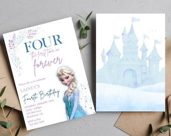 Frozen Birthday Invitation Princess Elsa Anna Invitation Party Invite ...