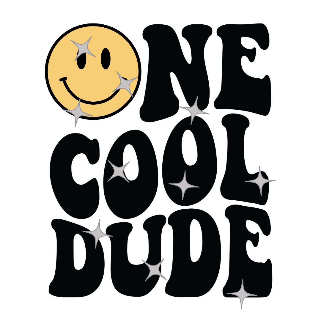 One Cool Dude PNG SVG 1st Birthday SVG Retro Wavy Text - Etsy