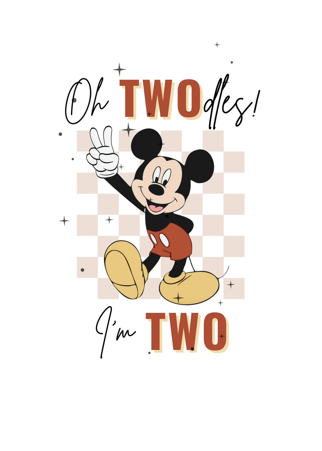 Mickey Mouse PNG, 2nd Birthday, Retro Disney, Oh Twoodles, Sublimation ...