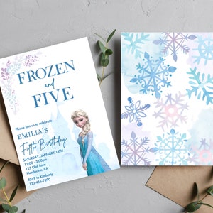 FROZEN 5th Birthday Invitation Elsa Winter, Frozen and Five Birthday ...