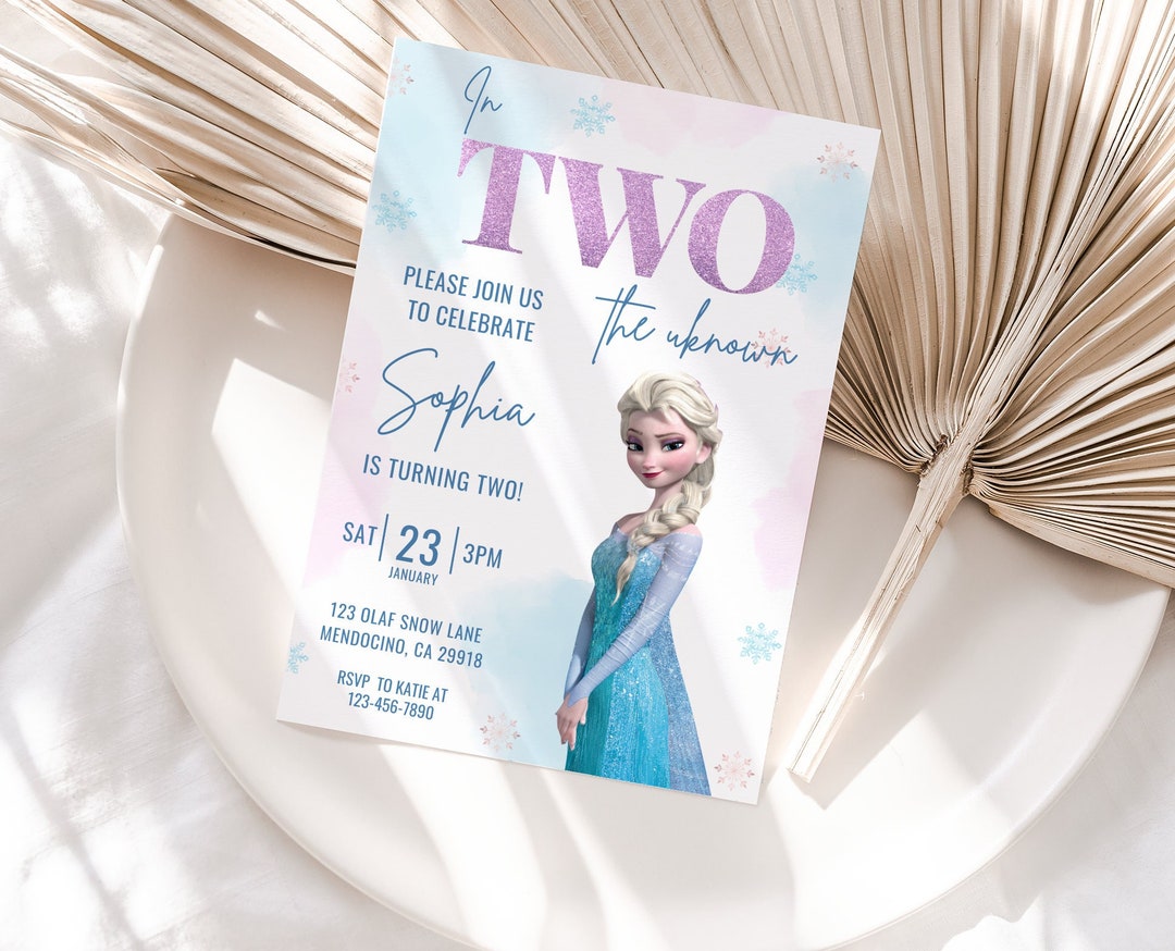 Intwo the Unknown Frozen Birthday Invitation Elsa Castle Party Invite ...
