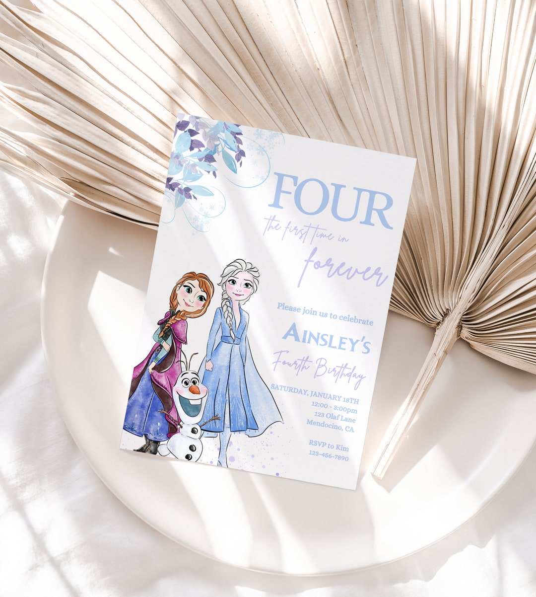 Frozen Birthday Invitation Princess Elsa Anna Invitation Olaf Party ...