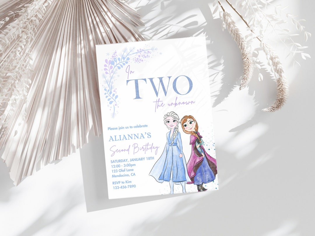 Frozen 2nd Birthday Invitation Elsa Anna Birthday Invite Intwo the ...
