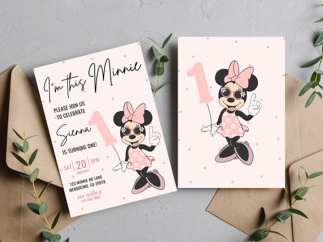 I'm This Minnie, Minnie Mouse First Birthday, Girl 1st Birthday Invite ...