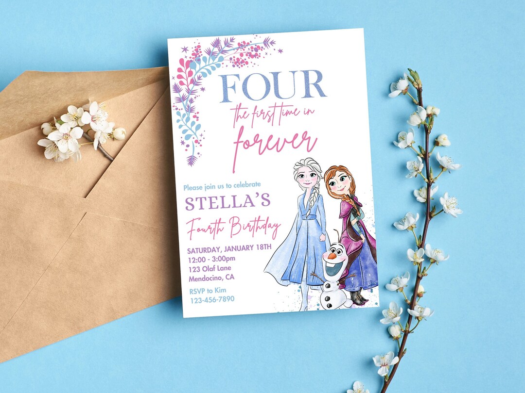 Frozen Birthday Invitation Princess Elsa Anna Invitation Olaf Party ...
