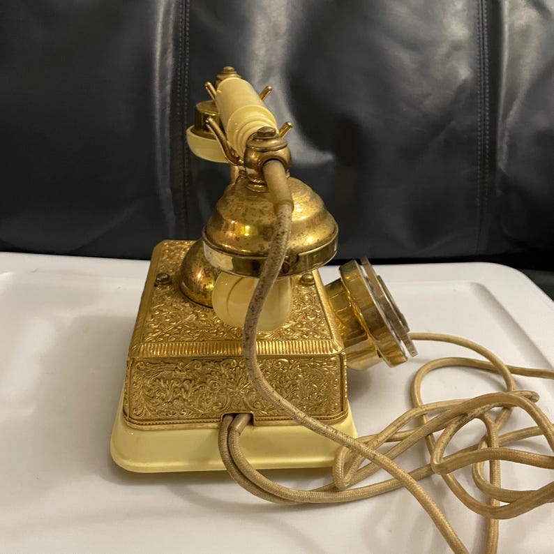 Vintage Antique French Look Rotary Dial Telephone Ornate Decorative for ...