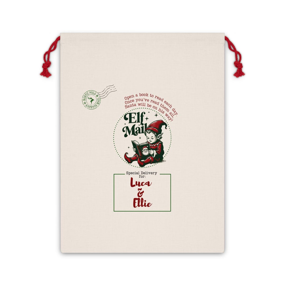 Christmas Elf Gift Bag, Holiday Advent Calendar for Books, Vintage ...