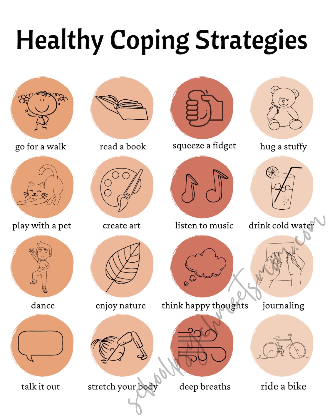 Healthy Coping Strategies Tools for Kids School - Etsy
