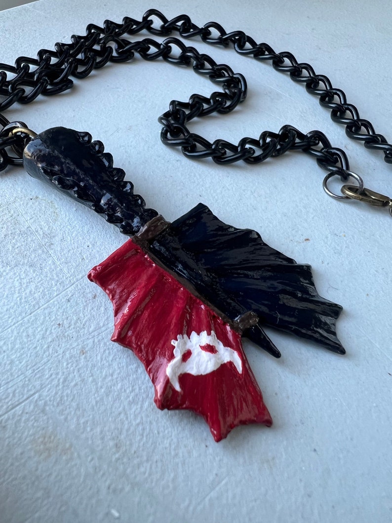 Custom Toothless Night Fury Dragon Tail Black Chain Pendant - Etsy