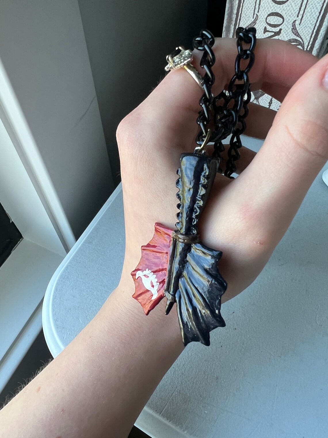 Custom Toothless Night Fury Dragon Tail Black Chain Pendant - Etsy