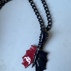 Custom Toothless, Night Fury, Dragon Tail, Black Chain Pendant Necklace ...