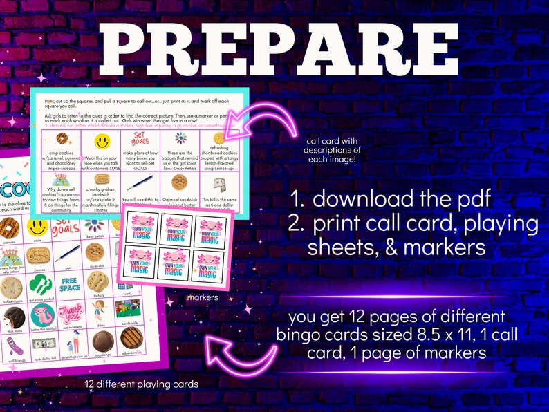 Girl Scout Cookie Bingo Game 12 Cards-lbb - Etsy