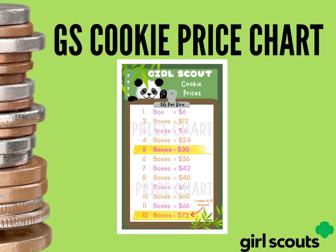 Girl Scout Cookie Price Chart - Etsy