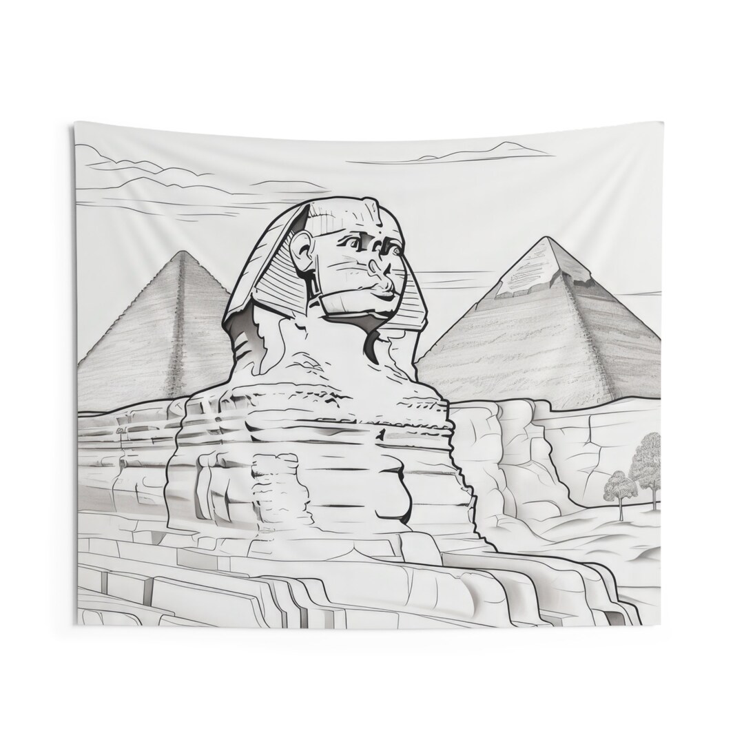 Great Sphinx of Giza black and White Stencil Design Wall - Etsy