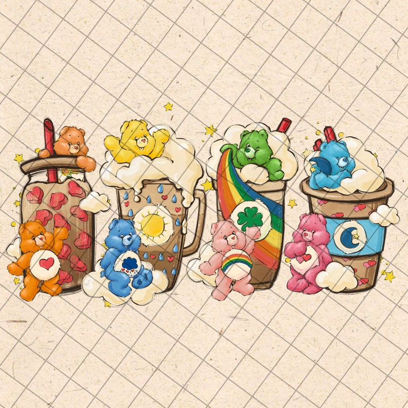 Care Bears Latte Png,halloween Fall, Horror Scary, Autumn, Iced Coffee ...